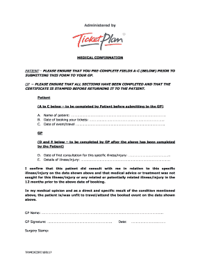 Fillable Online Medical Confirmation Form 190118 Fax Email Print ...