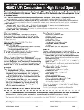 Fillable Online Concussion & Brain Injury Information Sheet Fax Email Print - pdfFiller
