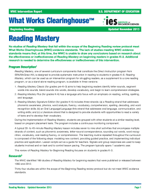 Fillable Online Reading Mastery. Reading Mastery, one of several ...