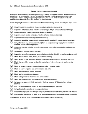 Fillable Online Sample Preflight Inspection Checklist Fax Email Print ...
