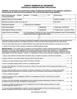 Fillable Online Concealed Handgun Permit Application - Colorado.gov Fax ...