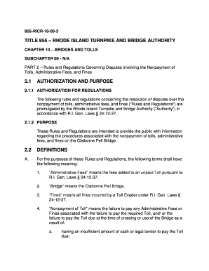 Fillable Online sos ri RHODE ISLAND TURNPIKE AND BRIDGE AUTHORITY 1 ...