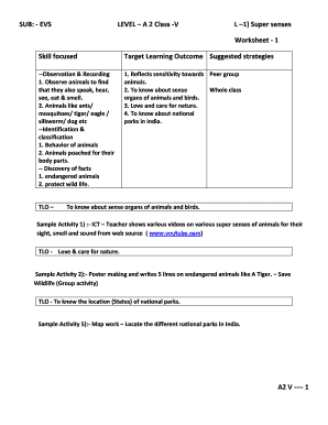 Fillable Online Lesson Plan My Five Senses Lesson Plan Learning ...