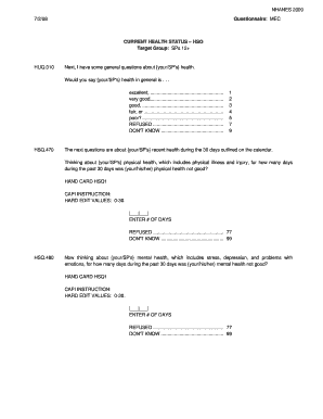 Fillable Online Current Health Status Questionnaire Fax Email Print ...