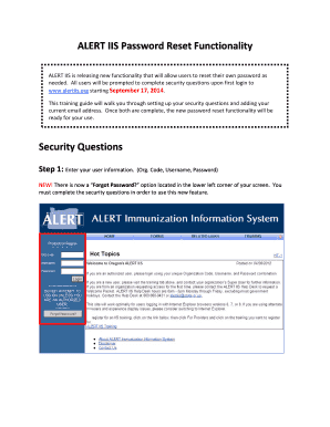 Fillable Online public health oregon ALERT IIS Password Reset.docx Fax ...
