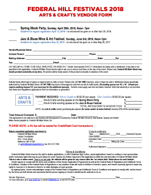 Fillable Online ARTS & CRAFTS VENDOR FORM Fax Email Print - pdfFiller
