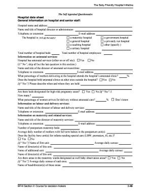 Fillable Online Hospital data sheet Fax Email Print - pdfFiller