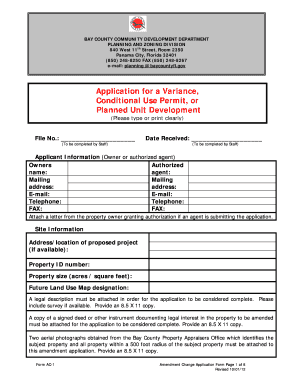 Fillable Online Application for a Variance, Conditional Use Permit, or ...