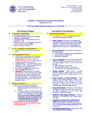 Fillable Online photos state Checklist for Spouse-1pg - State Fax Email ...
