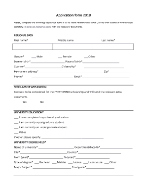 Fillable Online Please, complete the following application form in all ...