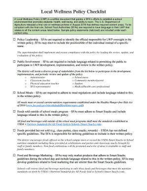 Fillable Online dpi wi Local Wellness Policy Checklist Fax Email Print ...