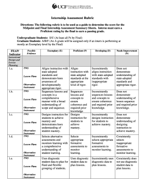 Internship Rubric - Fill Online, Printable, Fillable, Blank | pdfFiller