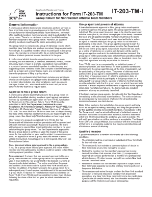 Fillable Online Form IT-203-TM-I:2017:Instructions for Form IT-203-TM ...
