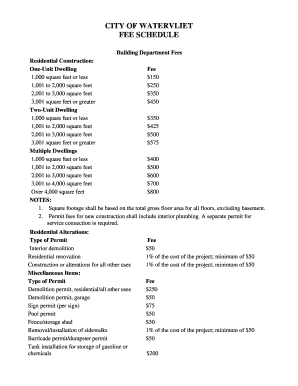 Fillable Online Building Department Fees Fax Email Print - pdfFiller