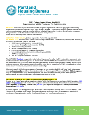Fillable Online HUD's Violence Against Women Act (VAWA) Requirements ...