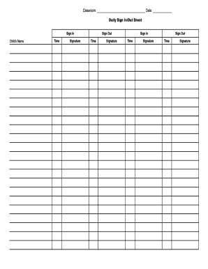 Fillable Online Daily Sign In Sheet - Amazon S3 Fax Email Print - pdfFiller