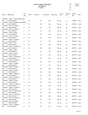 Fillable Online List Of Customer Credit Limit Fax Email Print - pdfFiller