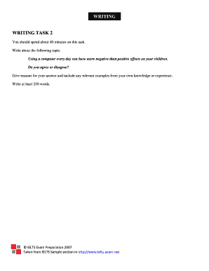 Ielts Exam Net Writing Task 2 - Fill Online, Printable, Fillable, Blank ...