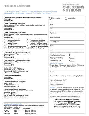 Fillable Online Membership and Publications Order Form Fax Email Print - pdfFiller