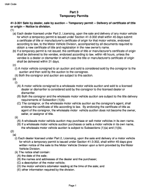 Fillable Online le utah Part 3 Temporary Permits Fax Email Print ...