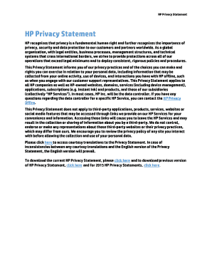 Fillable Online HP Privacy Statement Fax Email Print - pdfFiller