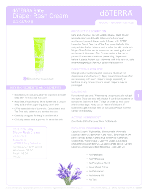 Fillable Online Diaper Rash Cream - doTERRA Fax Email Print - pdfFiller