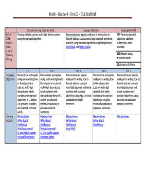 Fillable Online Math Grade 4 - Unit 2 ELL Scaffold Fax Email Print ...