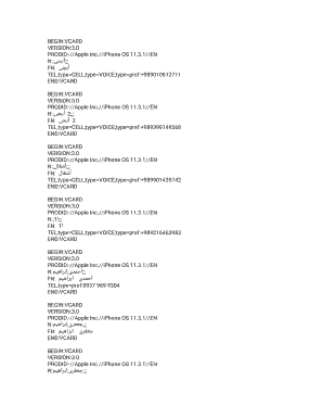 Fillable Online BEGIN:VCARD Fax Email Print - pdfFiller