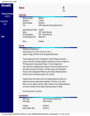 Fillable Online dnr illinois illinoisbid form Fax Email Print - pdfFiller