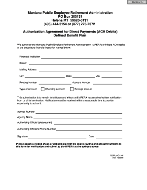 Fillable Online Authorization Agreement for Direct Payments (ACH Debits) Fax Email Print - pdfFiller