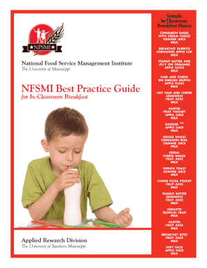 Fillable Online In-Classroom Breakfast Menus Fax Email Print - pdfFiller