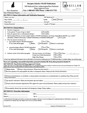 Fillable Online dhhs nh New Hampshire Receptor Selective NSAID Medications NH ... - dhhs nh Fax ...