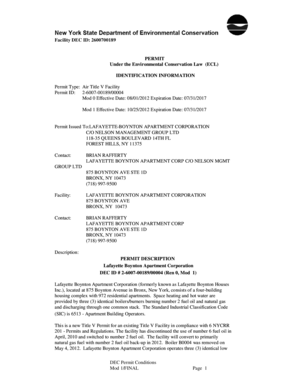 Fillable Online dec ny Facility DEC ID: 2600700189 DEC Permit ...