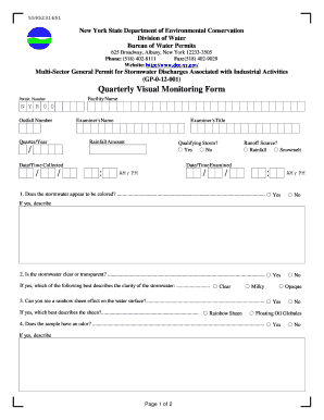 Fillable Online dec ny Quarterly Visual Monitoring Form - New York ...
