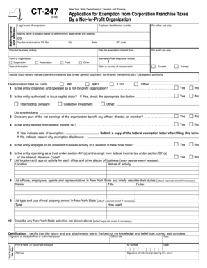 Fillable Online tax ny Form CT-247: June 1998 , Application for ...