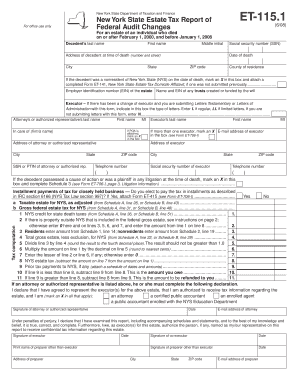 Fillable Online tax ny form et 1151 for 2009 decedent Fax Email Print ...