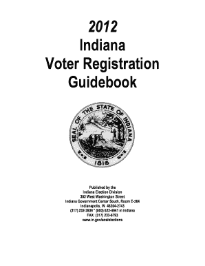 2012 Indiana Voter Registration Guidebook Published By The Indiana ...