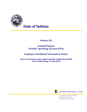Limited Purpose Medical Care FSA - State Of Indiana - In - Fill and ...