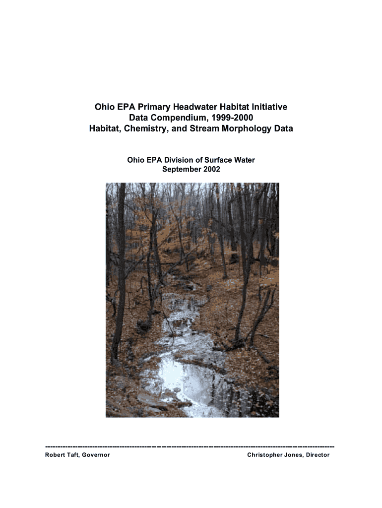 Ohio EPA Primary Headwater Habitat Initiative Data Compendium - epa ...
