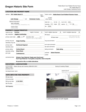 Fillable Online oregon Oregon Historic Site Form - State of Oregon ...