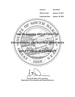 Fillable Online denr sd Permit # Effective Date Expiration Date - denr ...