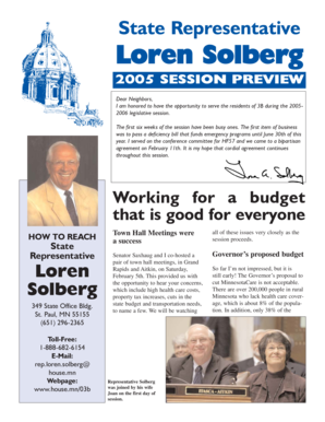 Fillable Online house leg state mn Rep. Loren Solberg 2005 Session ...