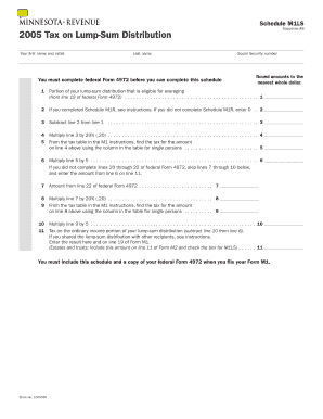 Fillable Online 2005 Tax on Lump-Sum Distribution Fax Email Print ...