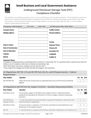 Fillable Online tceq texas Petroleum Storage Tanks (PST): Compliance ...