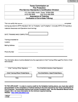 Fillable Online tcfp texas TCFP-017 - Texas Commission on Fire ...