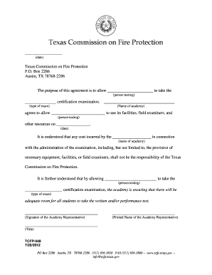 Fillable Online tcfp texas TCFP-049 - Texas Commission on Fire ...