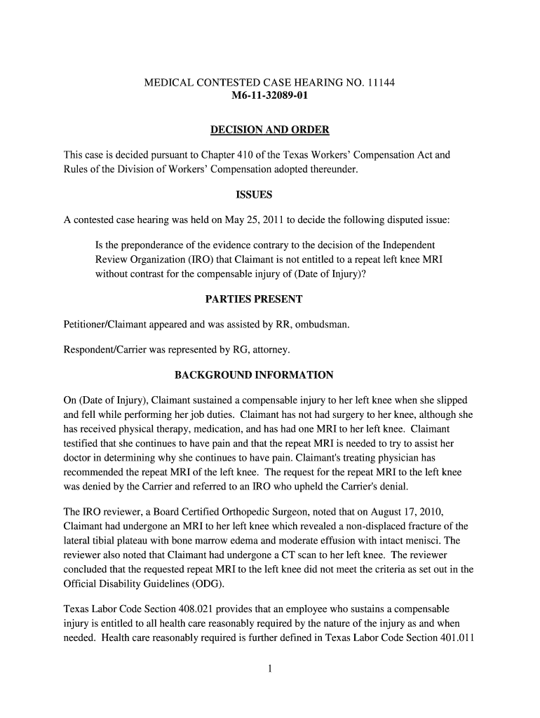 Fillable Online DECISION AND ORDER Fax Email Print - pdfFiller