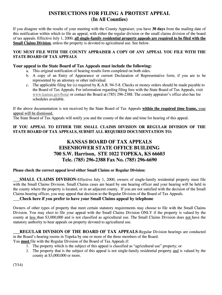 Fillable Online Instructions for Filing a Protest Appeal Fax Email ...