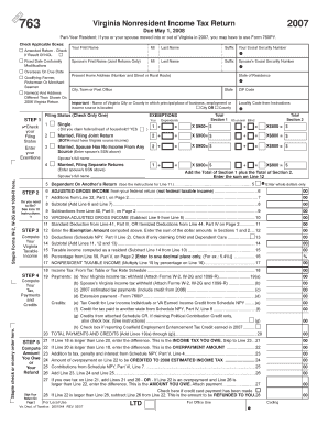 Virginia Nonresident Income Tax Return - Virginia Department Of ...