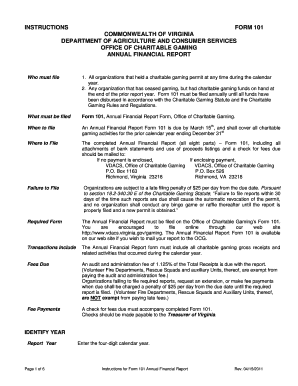 Fillable Online vdacs virginia Instructions form 101 commonwealth of ...